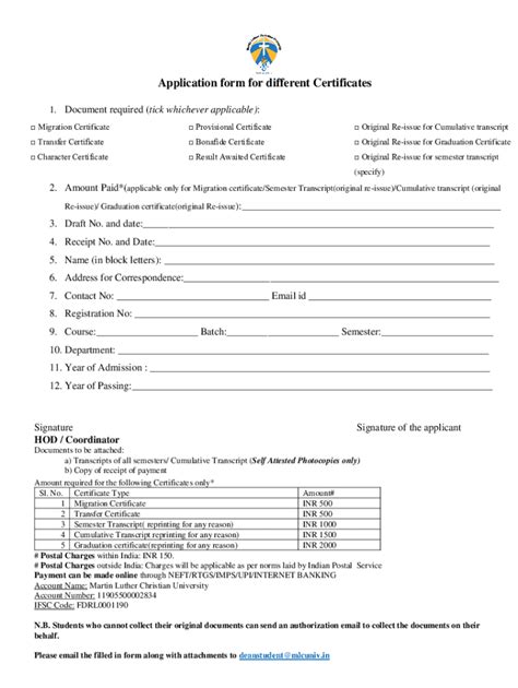 Fillable Online Provisional Certificate Migration Transcript Bonafide Fax Email Print