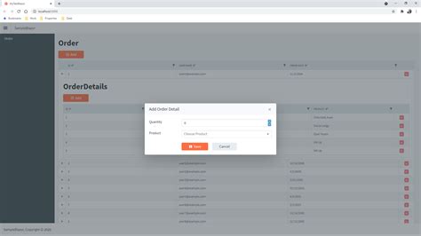 Add Detail Record In Master Detail Form Blazor Server Radzen