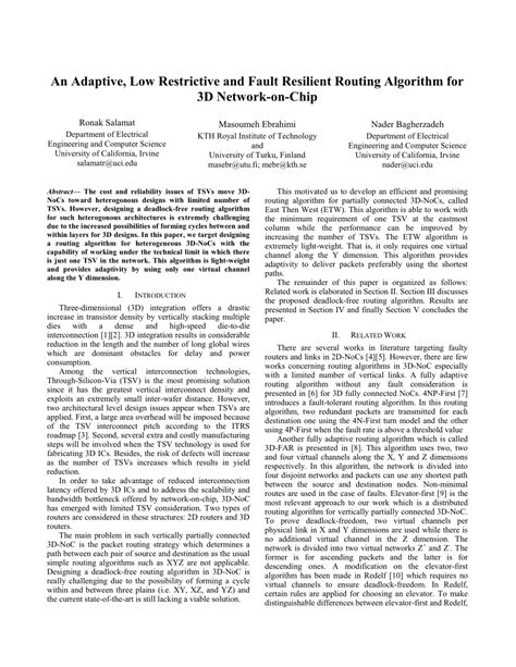 Pdf An Adaptive Low Restrictive And Fault Resilient Routing