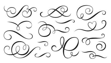Premium Vector Vintage Swirl Ornament Filigree Calligraphic Ornamental Curls Linear Flourish