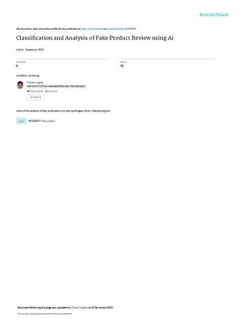 Classification And Analysis Of Fake Product Review Using Ai Pdf Logistic Regression