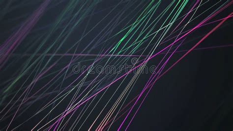 Colorful Bright Lines Are Intersecting And Crossing Diagonally On A Dark Background Creating A
