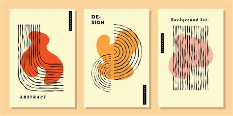 Abstract Doodle Art Background Copy Space Set Minimalist Hand Drawn Flat Vector Backdrop Design