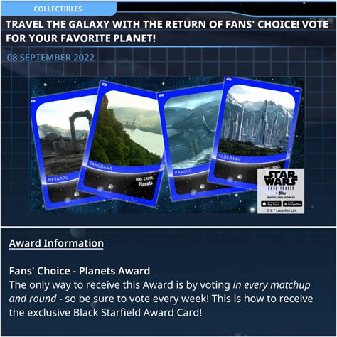 Fans Choice Planets Still No Award Rstarwarstrader