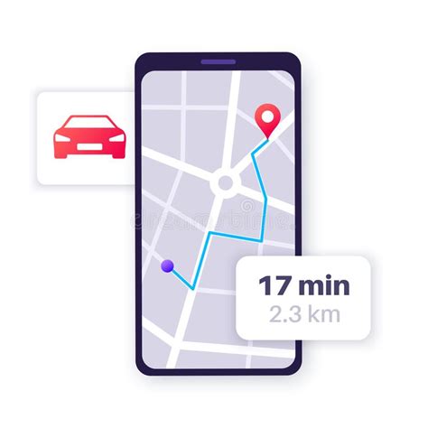 Gps Navigation In Smartphone Stock Illustration Illustration Of