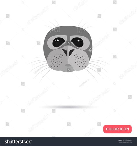 Seal Color Flat Icon Stock Vector Illustration 438649318 Shutterstock
