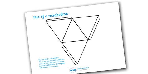 Tetrahedron Net Template 3d Shapes Twinkl Resources