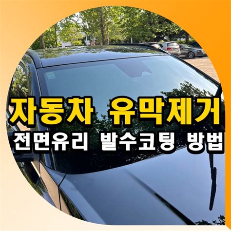 자동차 전면유리 세차 유막제거 발수코팅 방법 좀비카케어 제품후기 네이버 블로그