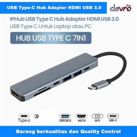 Usb Type C Hub Adaptor Hdmi Usb Usb Hub Card Reader Iphub Yg Lazada Indonesia