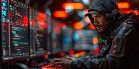 Cybersecurity Specialist Monitoring Network Activity Premium Ai Generated Image