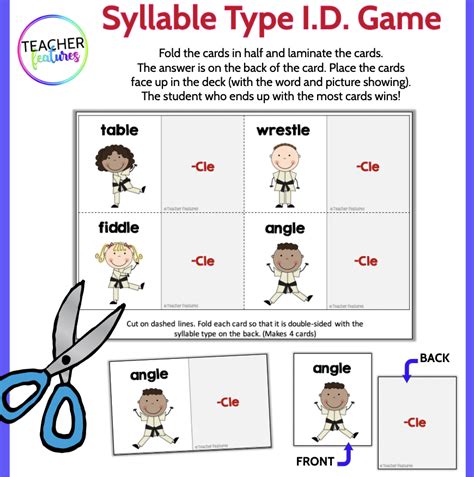 6 Syllable Types Games And Syllable Division Rules Cle Cvvc Vcccv Karate Theme Made By Teachers