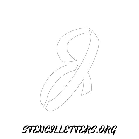 3 Inch Free Printable Individual 141 Cursive Uppercase Letter Stencils Stencil Letters Org