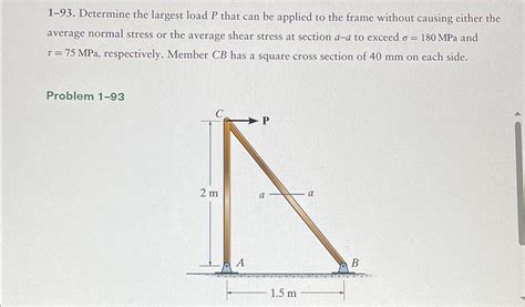1 93 ﻿determine The Largest Load P ﻿that Can Be