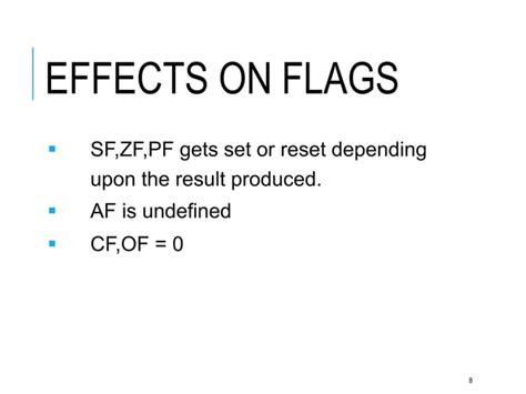 Logical Instructions And Or Xor Not Test Pptx