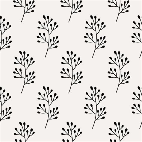 Premium Vector Minimalistic Botanical Seamless Pattern Floral Background