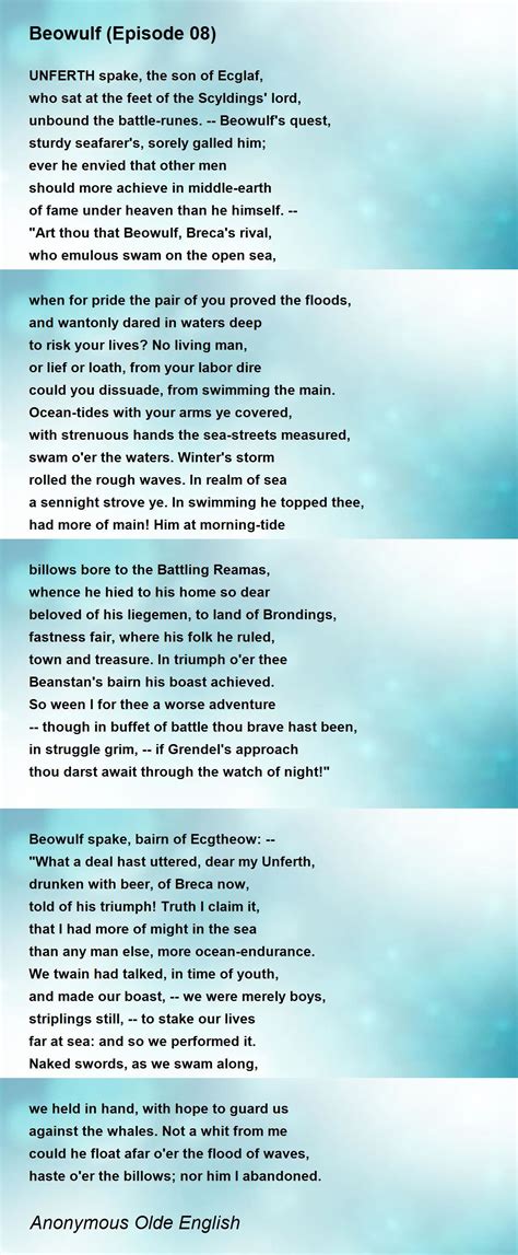 Thence Beowulf Poem Beowulf Rgnc