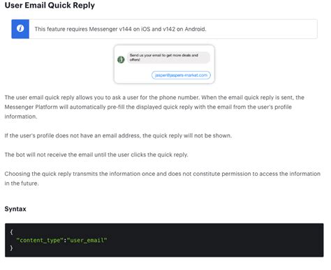 Is It Possible To Retrieve The Email Address Of The Recipient In Facebook Messenger Bot Stack