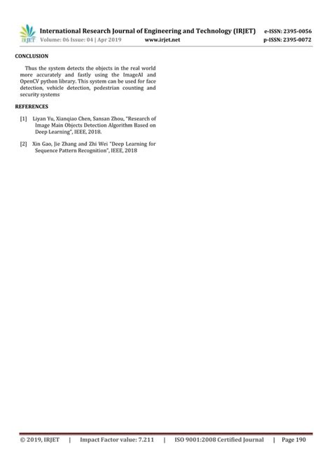 Irjet Object Detection In An Image Using Convolutional Neural Network Pdf