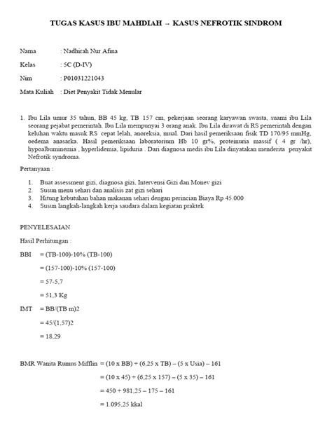 Nadhirah Nur Afina 5c Nefrotik Sindrom Pdf