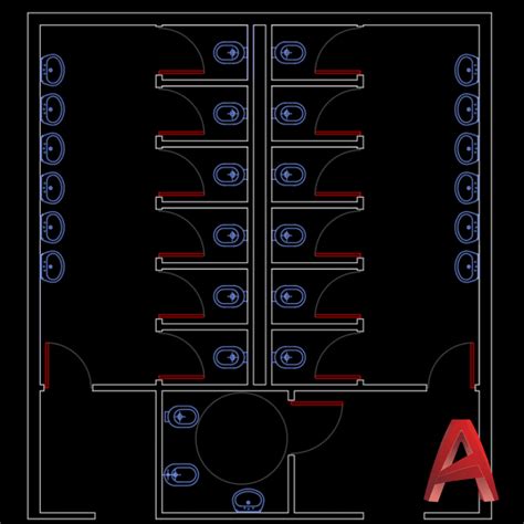 Cad Layout Toilet Umum 2d Inpetra Id