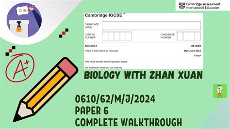 Igcse Biology 0610 0610 62 M J 24 May June 2024 Paper 62 Extended Youtube