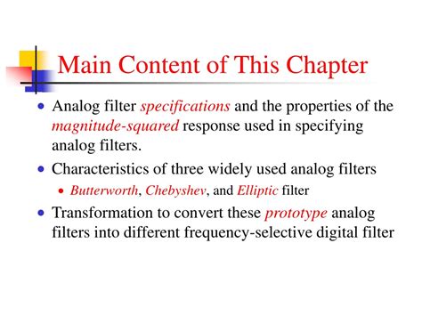 PPT Chapter IIR Filter Design PowerPoint Presentation Free Download ID