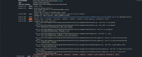 how to catch assertion error in try and except block browser robot framework