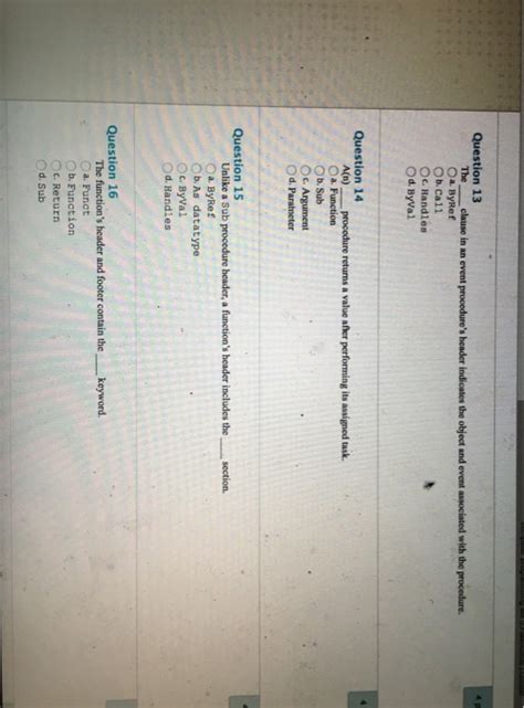 Solved The Clause In An Event Procedures Header Indicates
