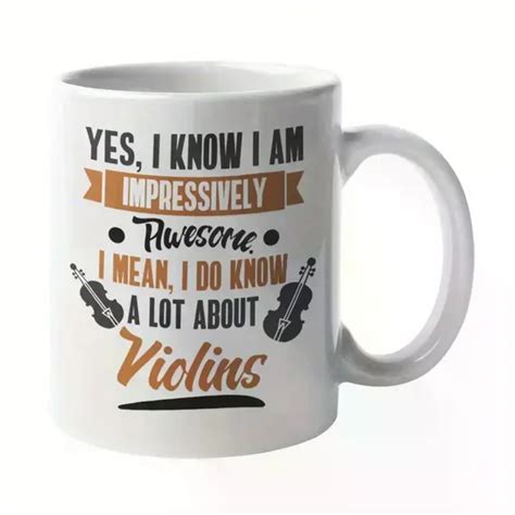 Dropship 11 Oz White Ceramic Coffee Mug With Humorous Violin Quote Andi