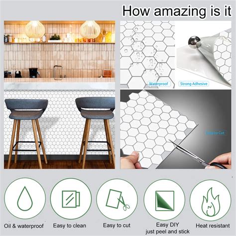 공예용 모자이크타일 벽 바닥 정사각 Easytiles 주방용 육각 모자이크 스티커 곰팡이 방지 자체 티몬
