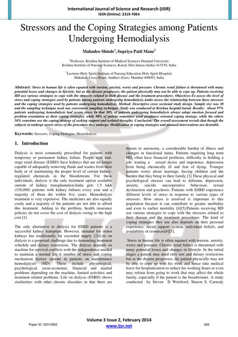 Pdf Stressors And The Coping Strategies Among Patients Undergoing