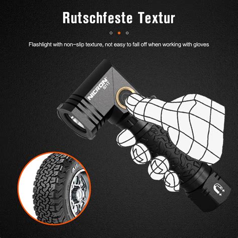 Nicron Torch Light L71 High Brightness Type C Rechargeable Flashlight 1800 Lumen Ip65 Waterproof