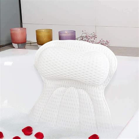 Badewannenkissen Komfort Kissen Badewanne Mit 6 Saugnäpfen 4d Mesh
