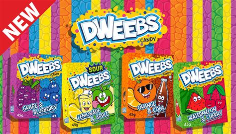 Dweebs Orange And Cola Flavour Crunchy Candy Sweets 45g Box