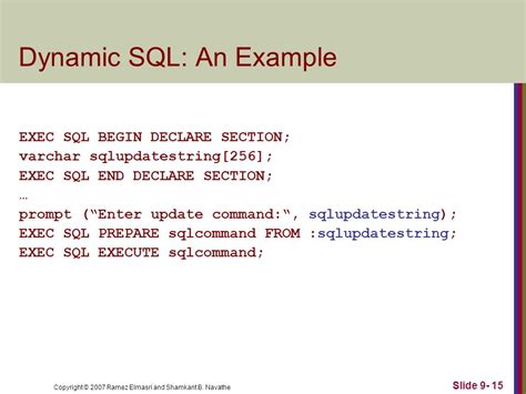 Copyright © 2007 Ramez Elmasri And Shamkant B Navathe Slide 9 1 Datadabase Programming