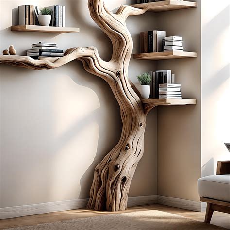 Tree Branch Bookshelf Natural Beauty For Modern Spaces Etsy