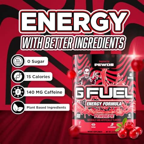 G Fuel Pewdiepie Energy Drink Powder Pre Workout Caffeine Mix For