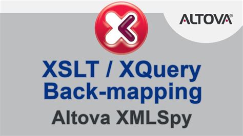 Xslt Xquery Back Mapping In Altova Xmlspy Youtube