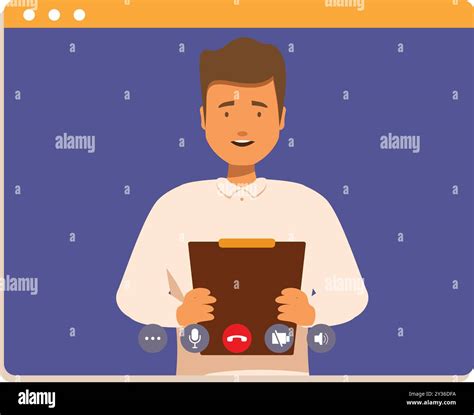 smiling businessman holding clipboard having video call on computer