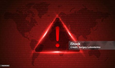 주의 위험 해킹 지도의 기호는 진한 빨간색 배경입니다 보안 보호 맬웨어 해킹 공격 데이터 유출 개념 시스템 해킹 오류 공격자
