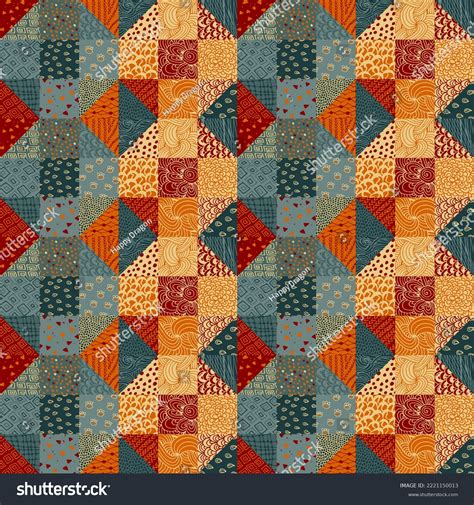 Textile Print Seamless Patchwork Pattern Triangle Stock Vector Royalty Free