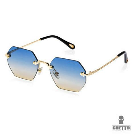 Ghetto Hexagon Sunglasses Gold Frame For Women Ghetto