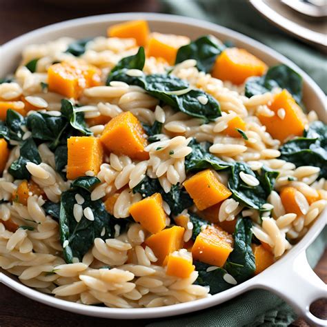 Creamy Orzo With Roasted Butternut Squash And Spinach Recipe Cheff