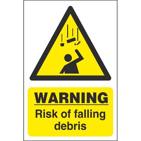 Warning Risk Of Falling Debris Signs Hazard Construction Safety Signs