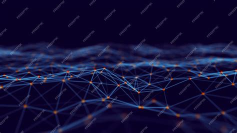 Premium Photo Abstract Digital Blue Background Plexus Effect Network Connection Structure
