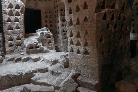 Ancient Rock Cut Dovecote With Nesting Holes Stock Image Image Of