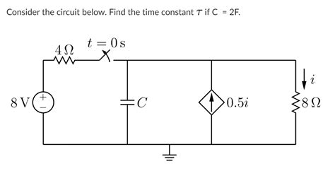Solved Consider the circuit below Find the time constant τ Chegg