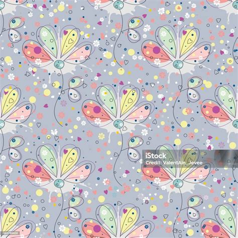 벡터 원활한 꽃 패턴 손 개요 장식적인 끝 없는 배경 귀여운 그려진된 꽃 장식 요소 그래픽 그림으로 그려 선 도면입니다 배치 배경 장식 인쇄 귀여운에 대한 스톡 벡터 아트