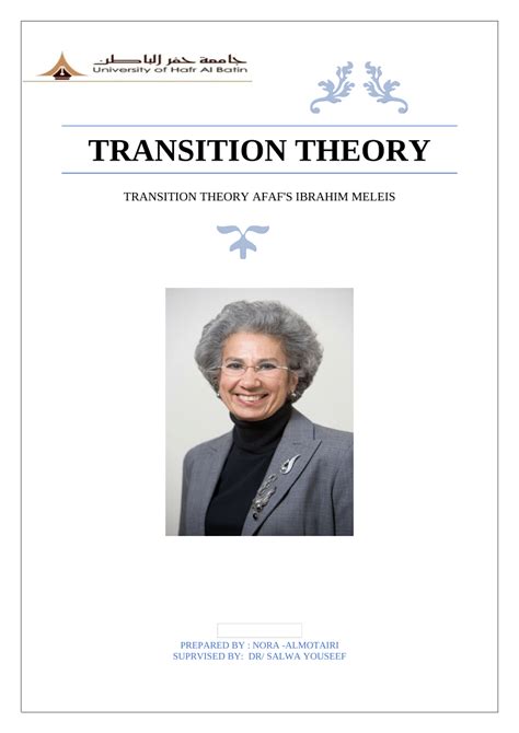 Pdf Transition Theory Transition Theory Afafs Ibrahim Meleis