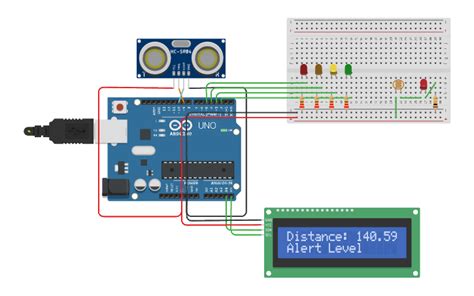 Circuit Design Flood Warning System Tinkercad